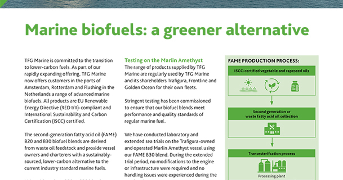 Marine Biofuels | TFG Marine